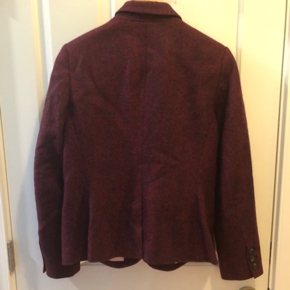 Boden | Jackets & Coats | Boden Moon Tweed Red Black Herringbone Usr ...